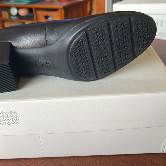 Geox | Shoes | Geox Respira Nappa Block Heel Leather Pumps | Poshmark